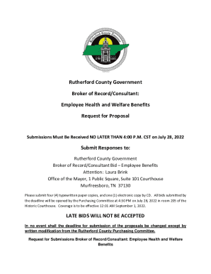 Fillable Online Employee Health and Welfare Benefits Request for ...