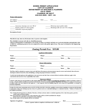 Fillable Online zoning clearance permit application Fax Email Print - pdfFiller