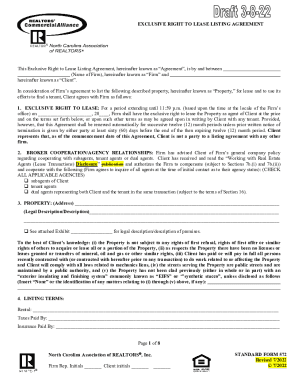 Fillable Online Exclusive Right to Lease Listing Agreement Fax Email Print - pdfFiller