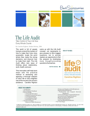 Fillable Online The Life Audit: Take Control of Your Life Now Fax Email ...