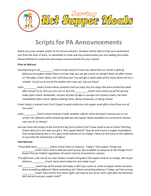 Fillable Online Sample Scripts for Radio Public Service Announcements ...