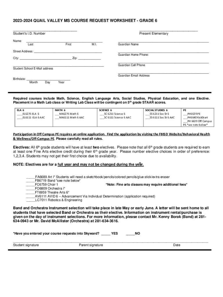 Fillable Online Quail Valley Middle School / Homepage Fax Email Print - pdfFiller