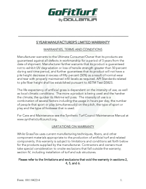 Fillable Online Examples of limited warranty clauses in contracts Fax ...