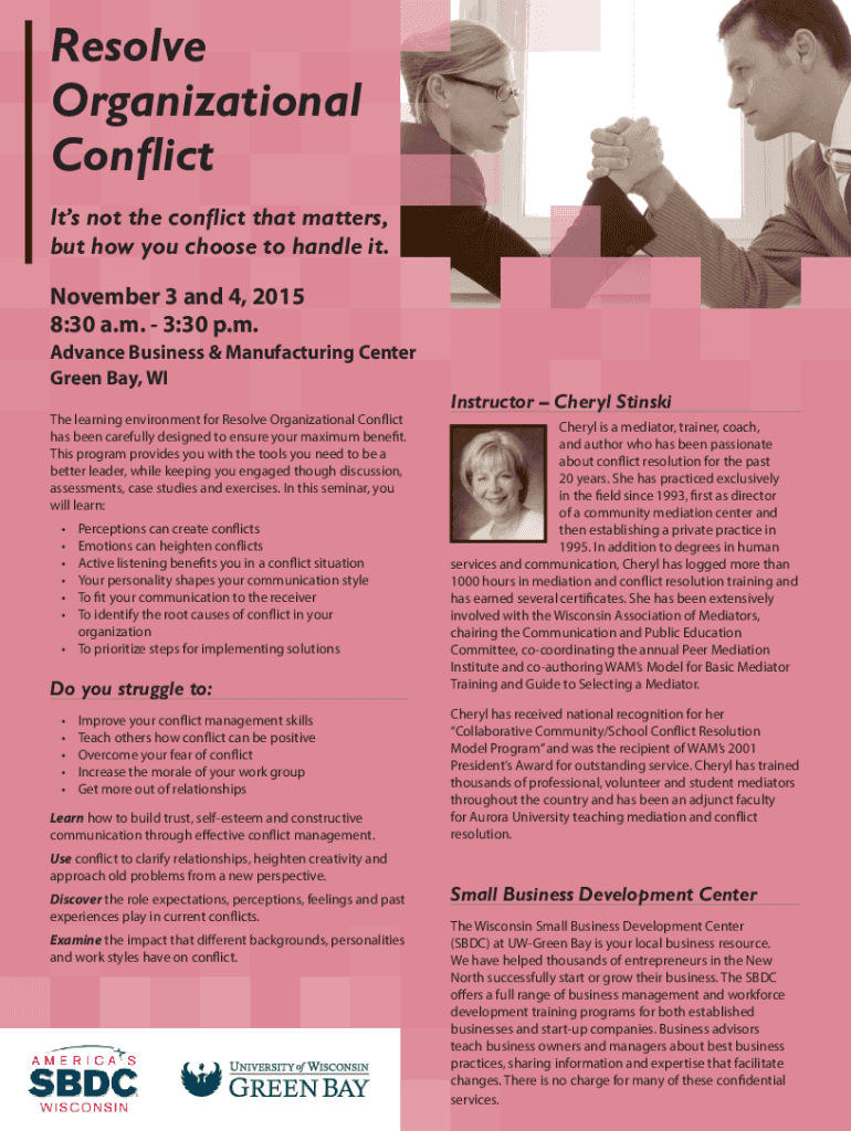 Fillable Online The work of conflict mediation: Actors, vectors, and ...