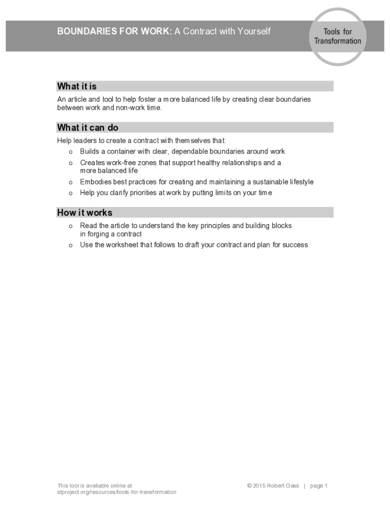 Fillable Online How To Set Boundaries at Work: A Personal Guide ... Fax ...