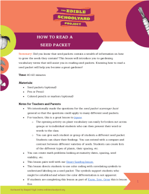 Fillable Online How to Read A Seed Packet for Beginners Fax Email Print ...