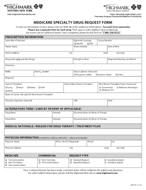 Fillable Online Medicare Specialty Drug Request Form Fax Email Print ...
