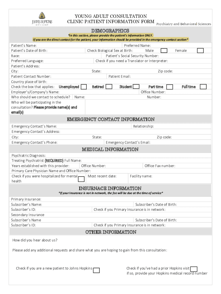 Fillable Online Information Needed to Support Knowing the Patient - PMC ...