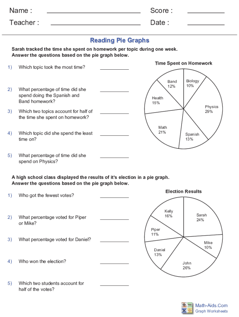 Fillable Online pie chart answer and question Fax Email Print - pdfFiller
