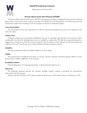 Fillable Online Partner Abuse Scale: Non-Physical (PASNP) Fax Email ...