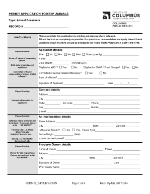 Fillable Online Possession of Class I, II, or III Wildlife in Captivity ...