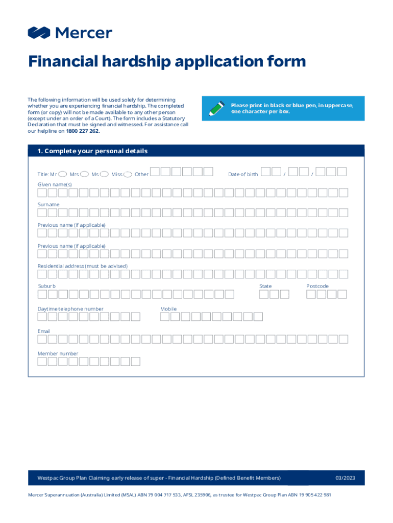 Fillable Online Westpac Group Plan Claiming early release of super Fax ...