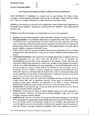 Fillable Online Addendum to Everbright Display Product Sales Agreement ...