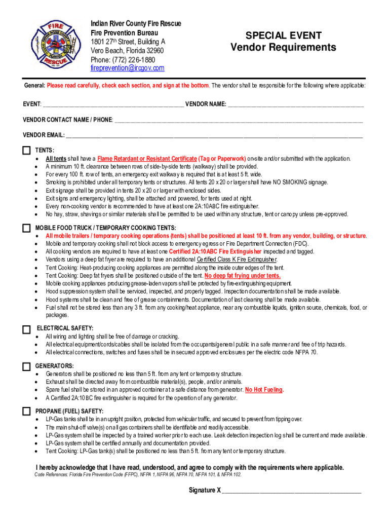 Fillable Online (DO NOT EDIT Master) Special Event VENDORS CHECKLIST Fax Email Print - pdfFiller