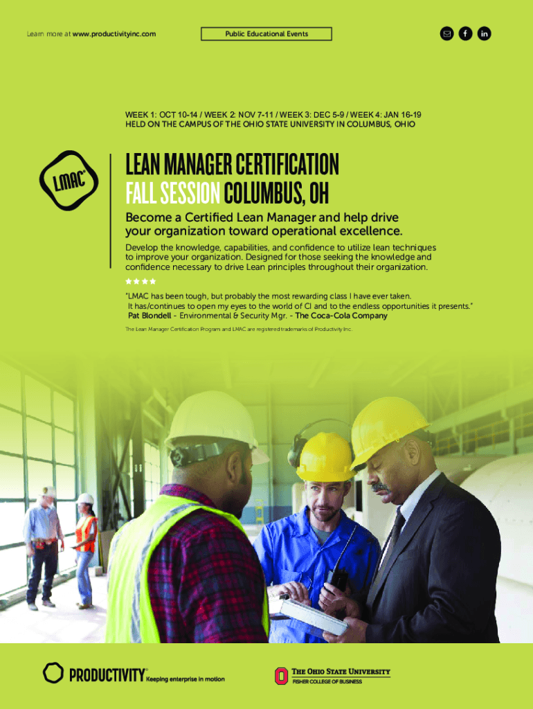 Fillable Online Lean Tool Awareness Certificate - Fall 2023 ...