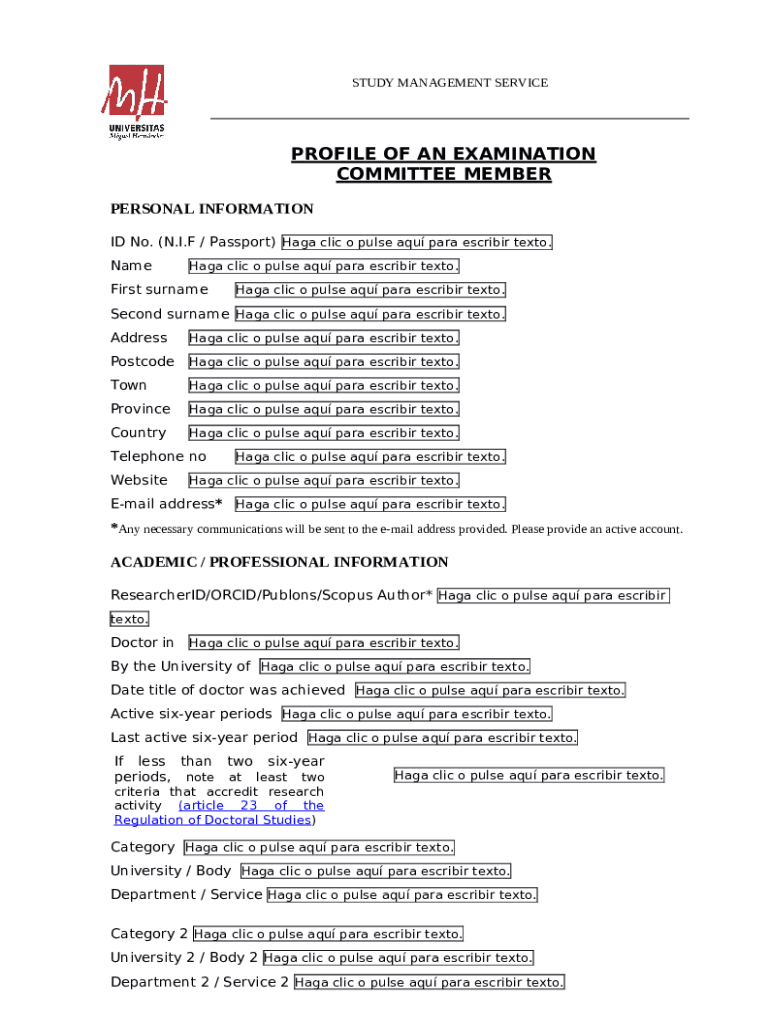 Request for Approval Ph.D. Qualifying Examination ... - estudios umh Doc Template | pdfFiller