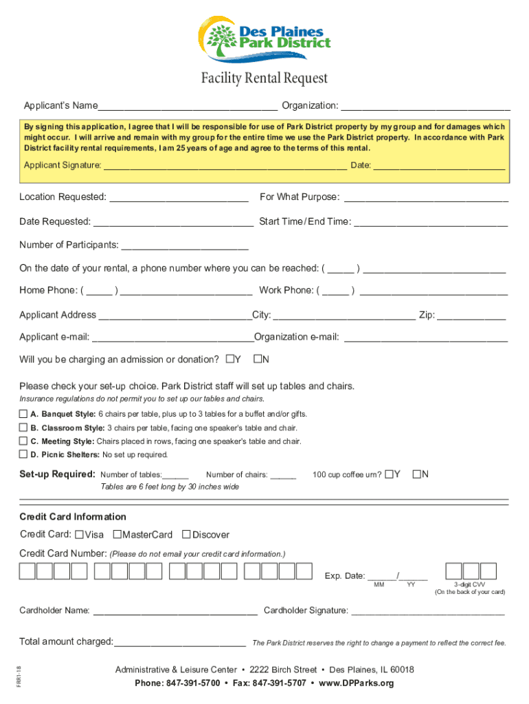 Fillable Online POOL FACILITY RENTAL APPLICATION Fax Email Print ...