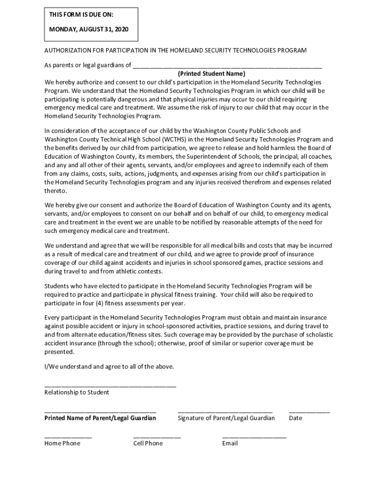 Fillable Online Fillable Parent/Legal Guardian Authorization for Student ... Fax Email Print ...