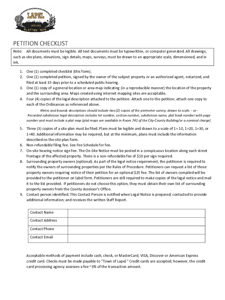 Fillable Online Fillable COMMERCIAL SPECIAL EXCEPTION CHECKLIST (City ...