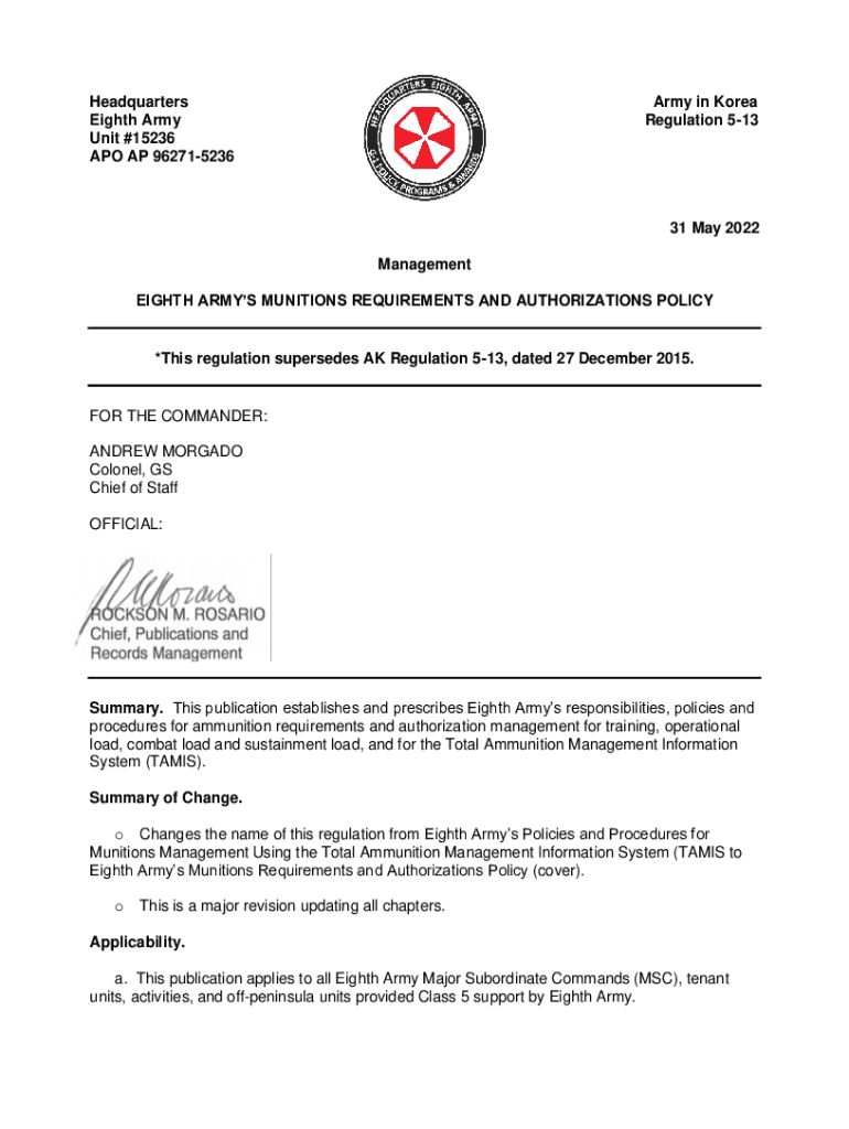 Fillable Online 8tharmy korea army History - Eighth ArmyThe United ...