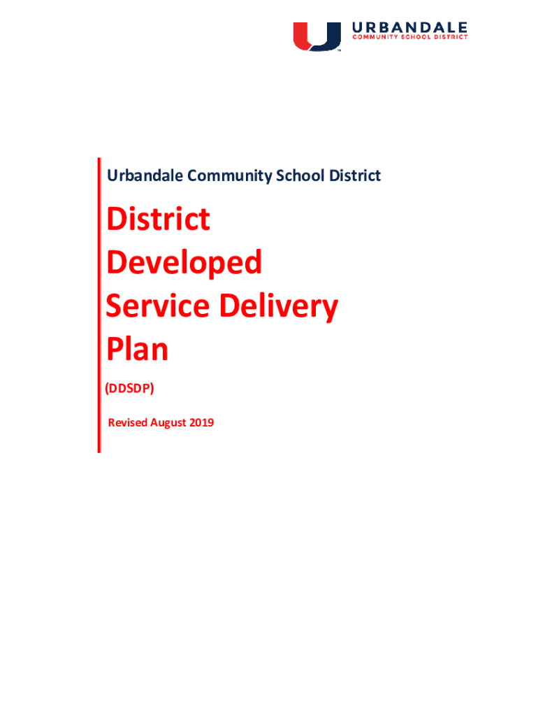 Fillable Online District Developed Service Delivery Plan For Special ...