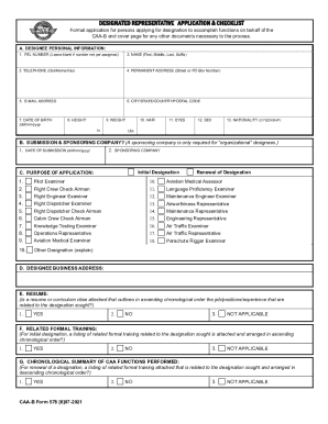 Fillable Online 578 Form Designee Application BCAA 32016 Fax Email ...