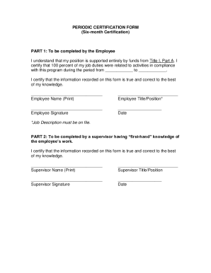 Fillable Online periodic certification form Fax Email Print - pdfFiller