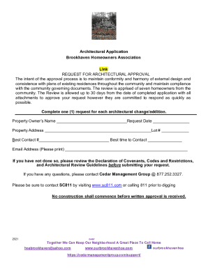 Fillable Online Architectural Application & Approval Process Fax Email ...