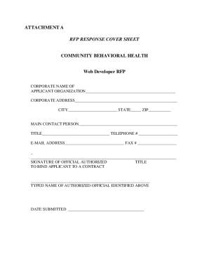 Fillable Online Attachment A RFP Responsive Cover Sheet Fax Email Print ...
