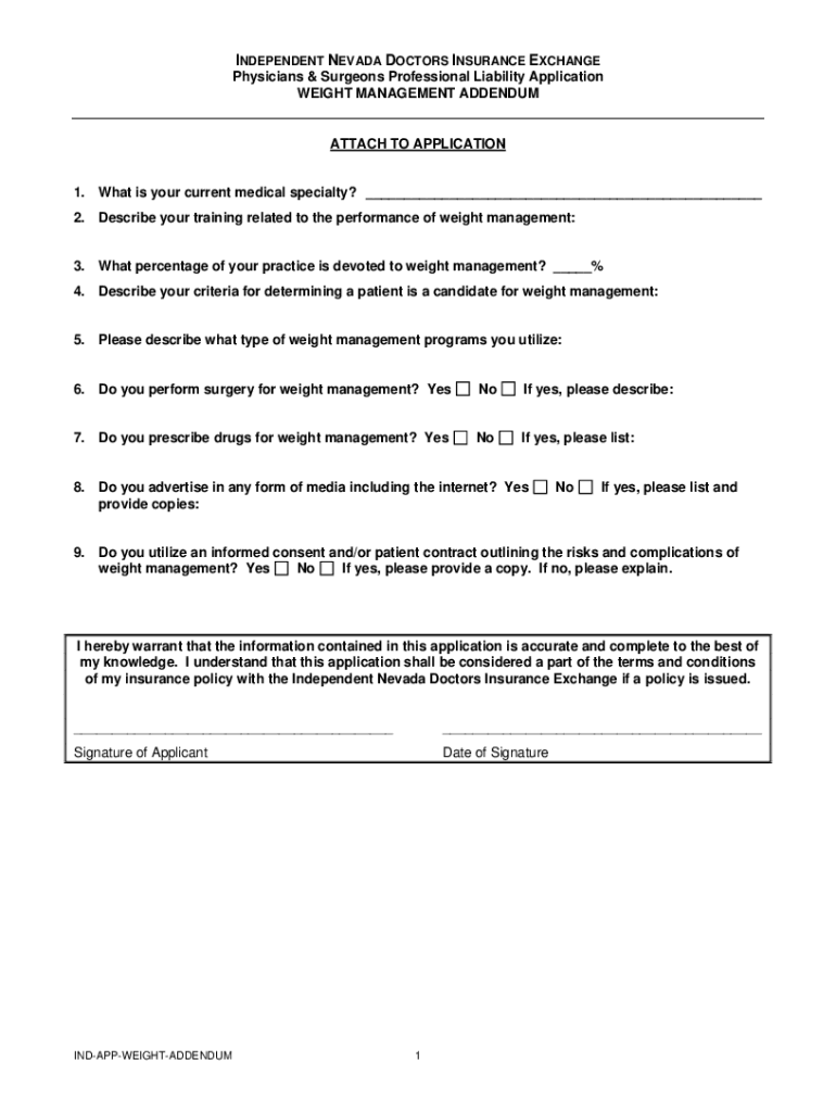 Fillable Online Independent Nevada Doctors Insurance Exchange to Merge ...