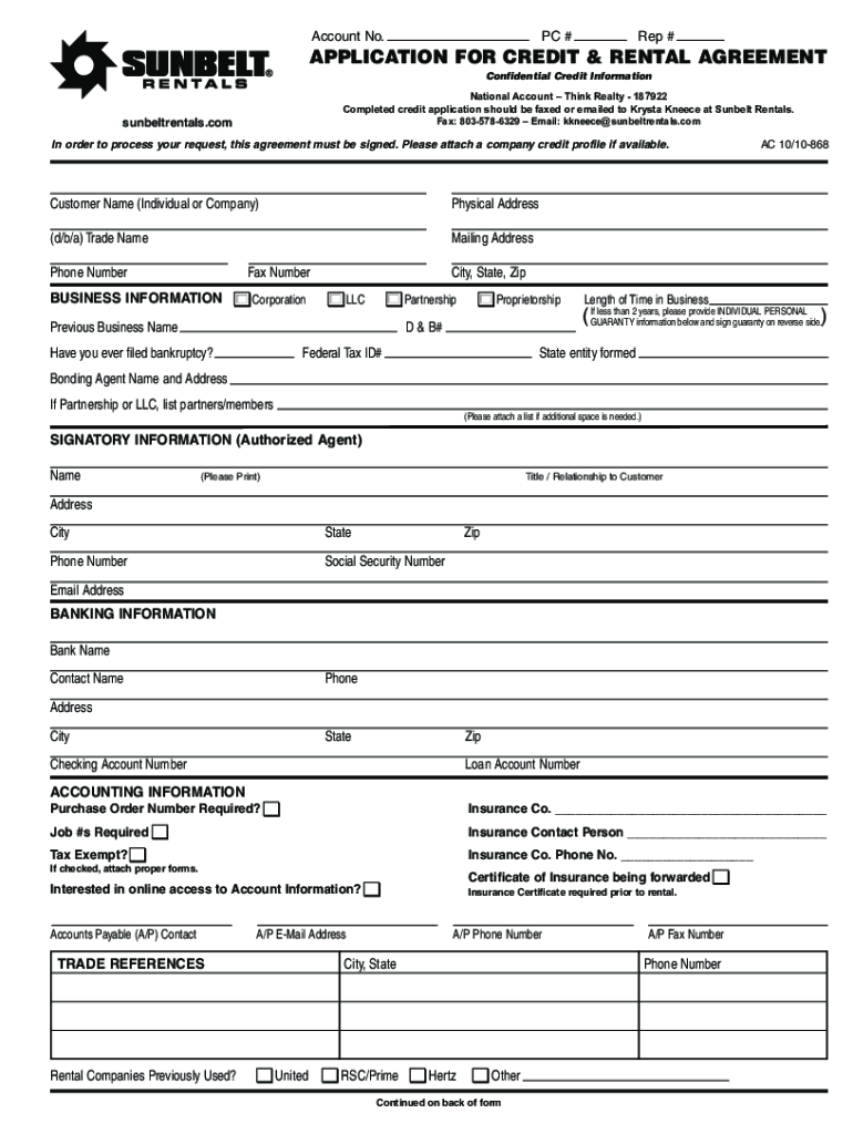 Fillable Online Sunbelt Application with CBG Cover Page Fax Email Print ...