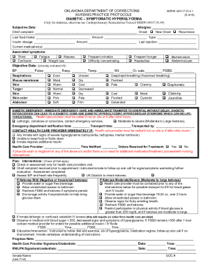 Fillable Online STANDARD NURSE PROTOCOL FOR DIABETES ... Fax Email ...