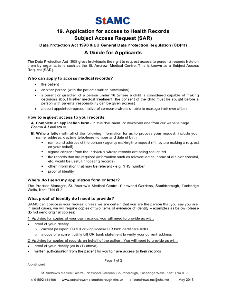 Fillable Online INFORMATION RIGHTS REQUEST FORM Part 1 Fax Email Print ...