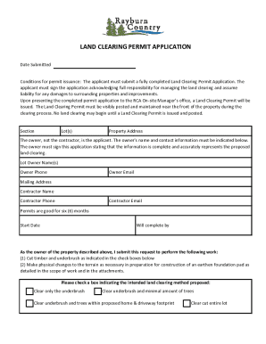 Fillable Online LAND CLEARING PERMIT APPLICATION Fax Email Print - pdfFiller
