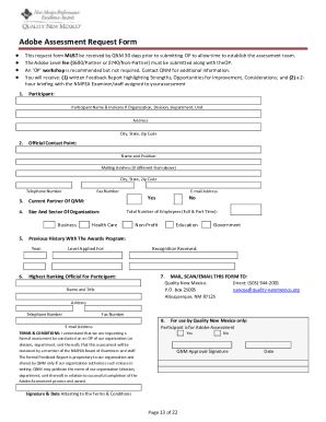 Fillable Online Adobe Assessment Request Form Fax Email Print - pdfFiller
