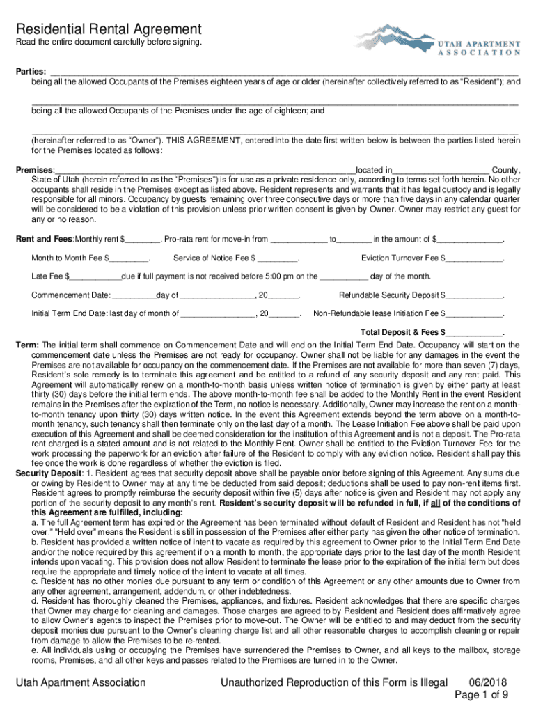 Fillable Online FINAL - Residential Lease Agreement Fax Email Print - pdfFiller