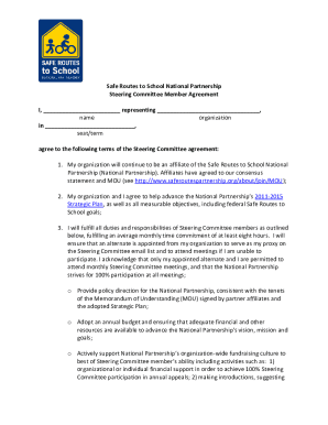 Fillable Online Steering Committee Member Agreement Fax Email Print ...
