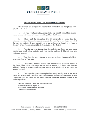 Fillable Online Self-Nomination and Acceptance Forms Fax Email Print ...