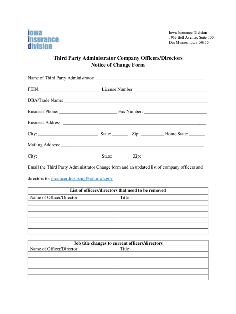 Fillable Online THIRD-PARTY ADMINISTRATOR APPLICATION CHECKLIST ... Fax Email Print - pdfFiller