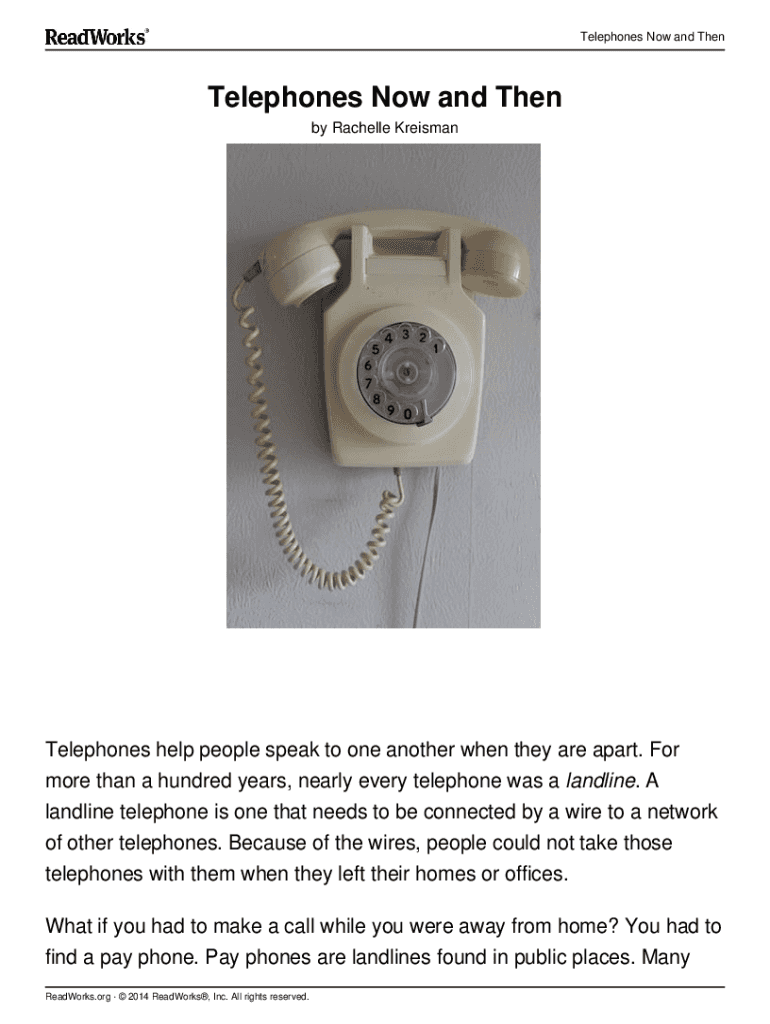 Fillable Online Telephones help people speak to one another when they ... Fax Email Print ...