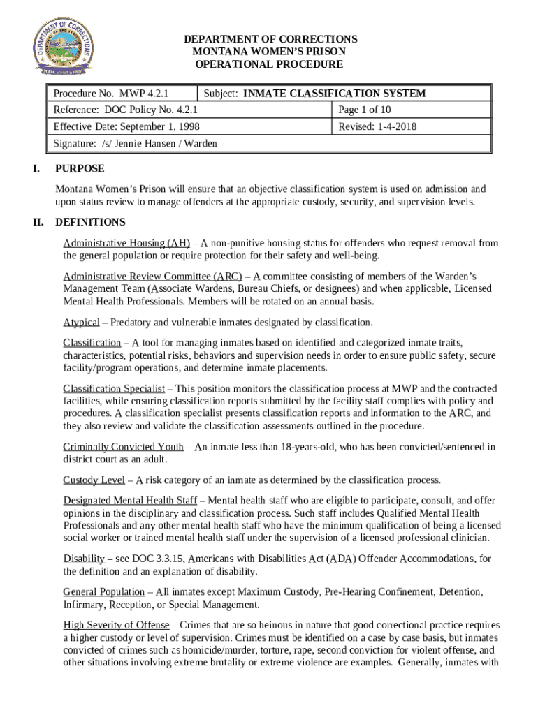 Washington Corrections Center for Women (WCCW) - cor mt Doc Template ...