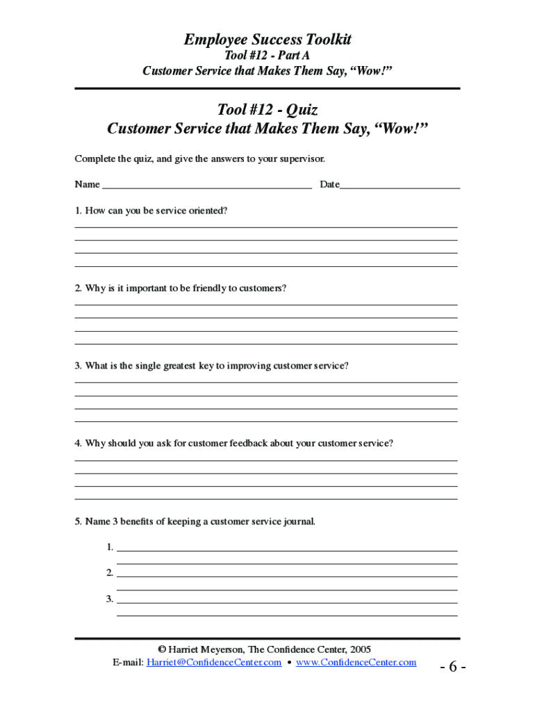 Fillable Online Employee Success Toolkit Fax Email Print - pdfFiller