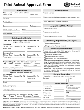 Fillable Online Third Animal Approval Form Fax Email Print - pdfFiller