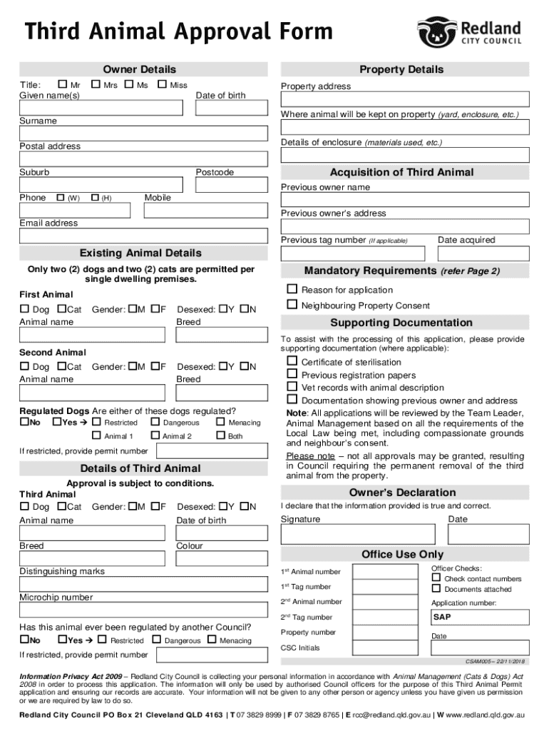 Fillable Online Third Animal Approval Form Fax Email Print - pdfFiller