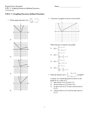 Fillable Online writing a piecewise function from a graph worksheet Fax ...