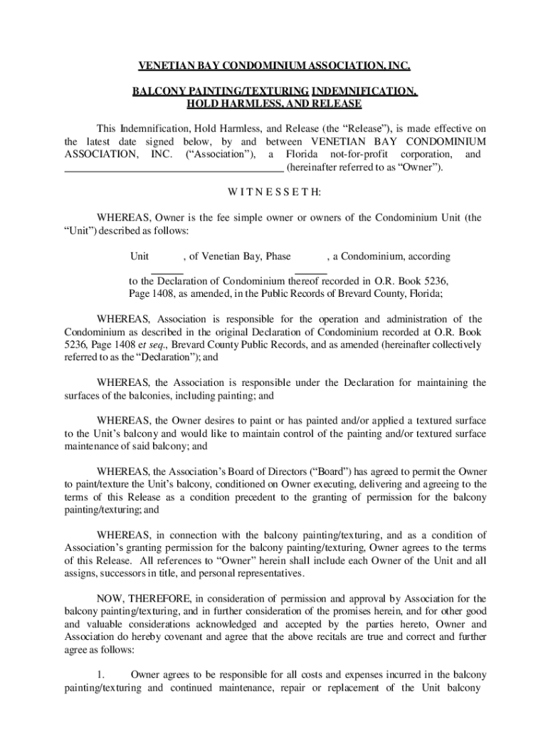 Fillable Online Indemnification and Hold Harmless Agreement.indd Fax ...