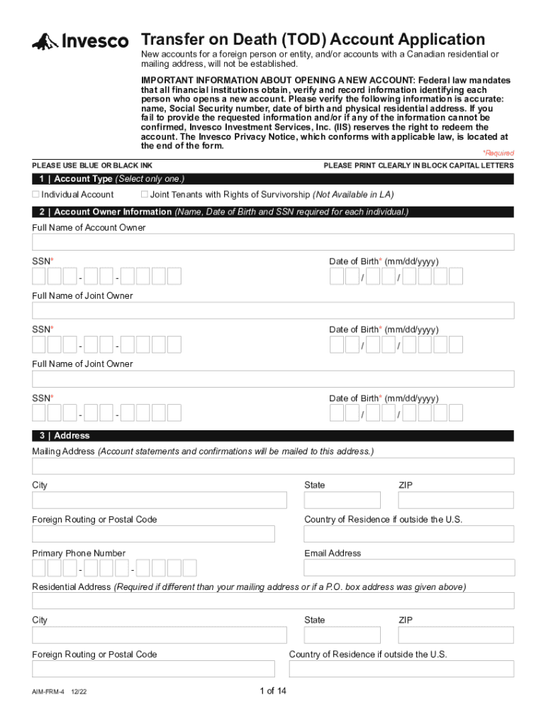 Fillable Online Transfer on Death (TOD): What It Is and How the Process ...
