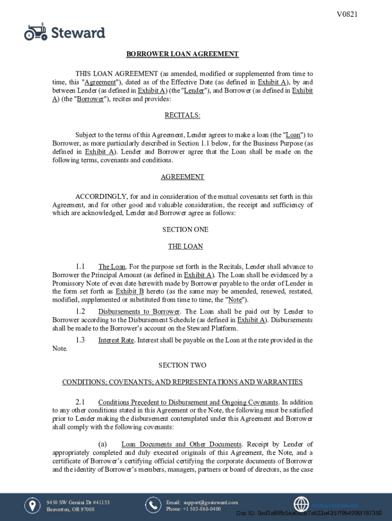 Fillable Online Borrower Loan Agreement Fax Email Print - pdfFiller