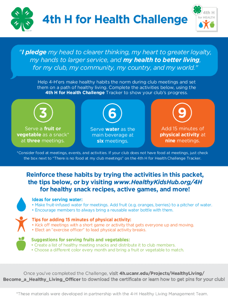 Fillable Online 4-H Emblem, Motto, Slogan, and Pledge - Plugged In Fax ...