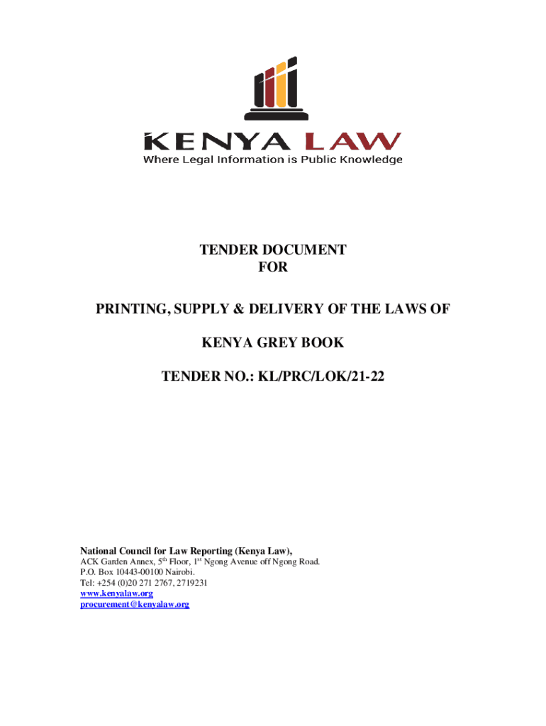 Fillable Online Tender Document For Printing And Supply Of Atlas Fax ...